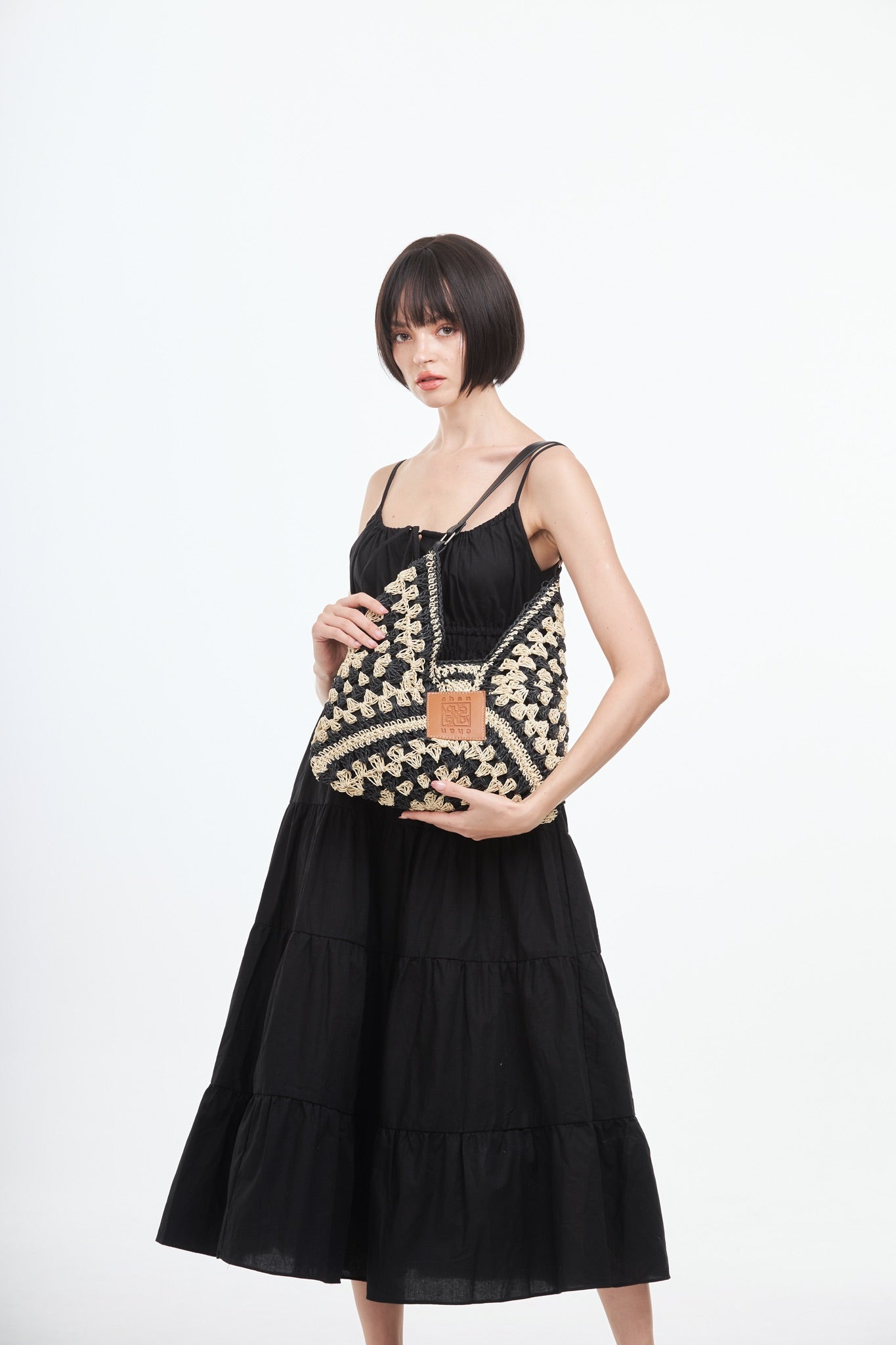 Shop Chan Woven Tote Bag - All Black. Made in Thailand, Ready to ship ...